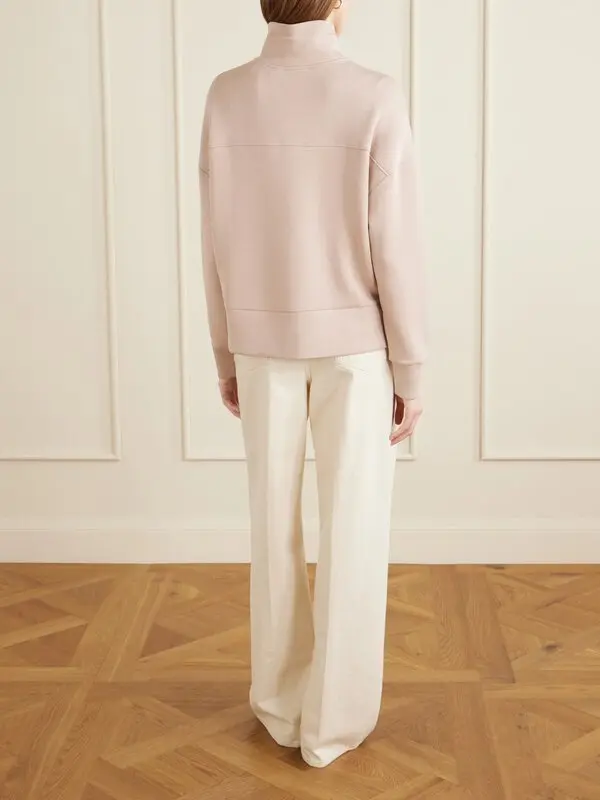 Varley Kayleigh Paneled Jersey Half-zip Sweater - Neutrals