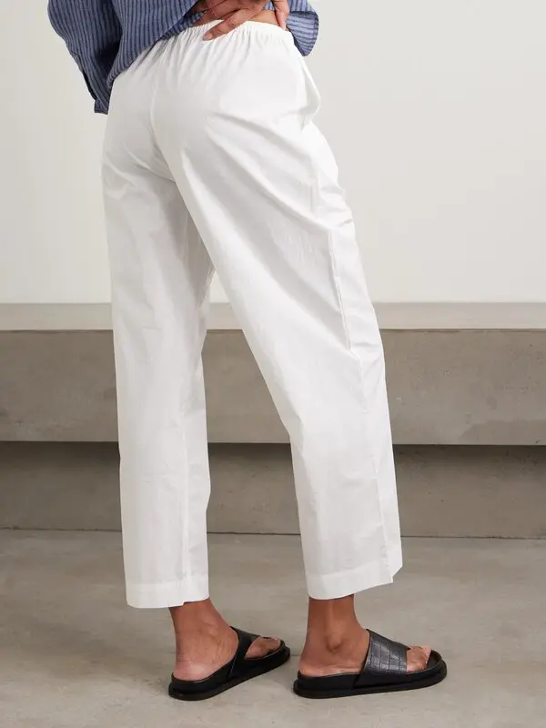 DEIJI STUDIOS Ease Organic Cotton-poplin Pants - White