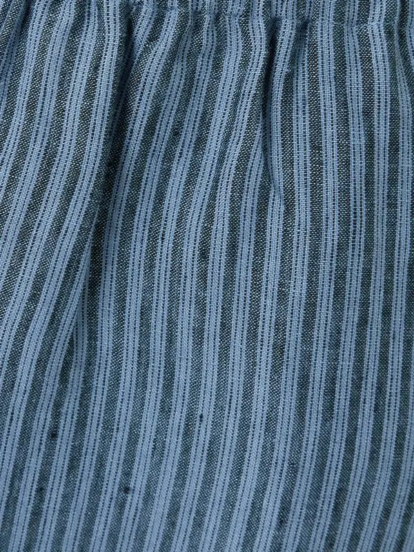 DEIJI STUDIOS Ease Striped Organic Linen Pants - Blue