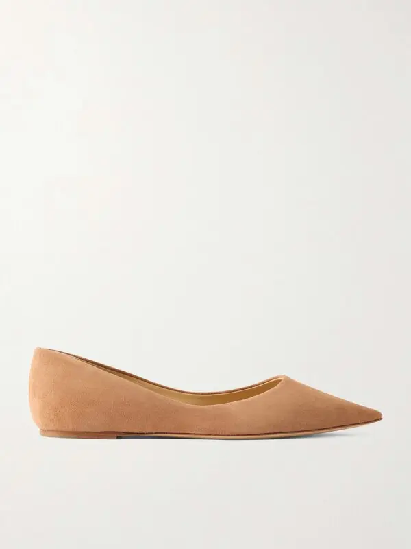 Gabriela Hearst Devil Suede Ballet Flats - Neutrals
