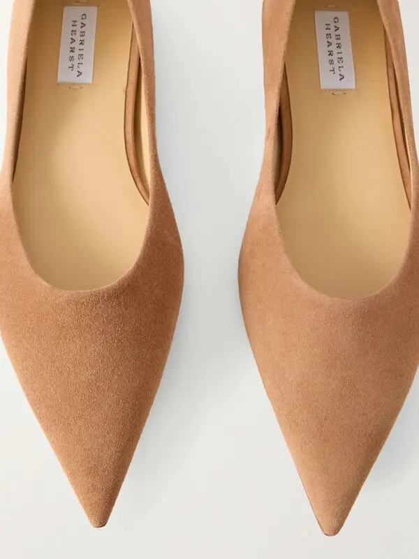 Gabriela Hearst Devil Suede Ballet Flats - Neutrals