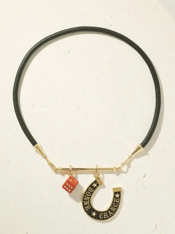 MARIE LICHTENBERG Lasso Leather Necklace - Red
