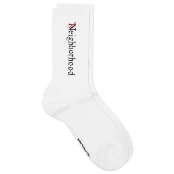 NEIGHBORHOOD Logo Socks - White