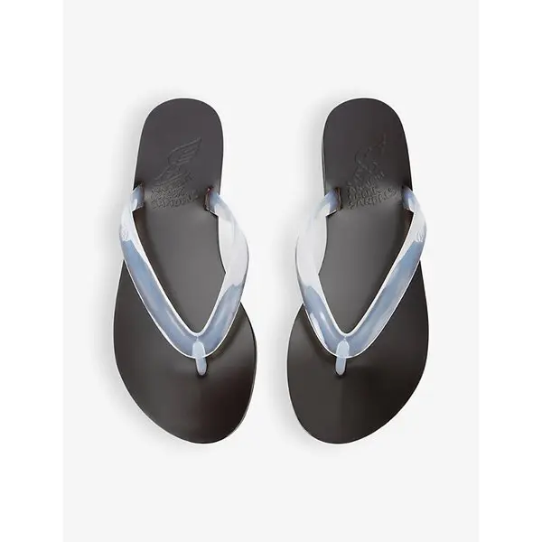 ANCIENT GREEK SANDALS Saionara Leather And Jelly Thong Sandals - Black/comb