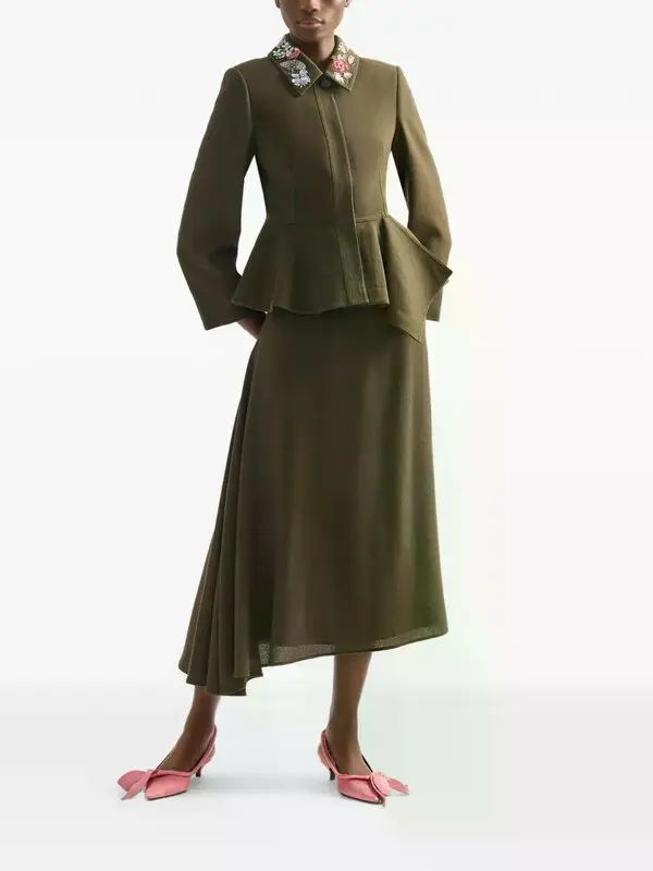 Erdem Draped Midi Skirt - Green