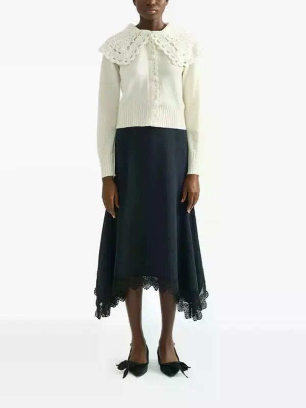 Erdem Crochet-collar Cardigan - Neutrals