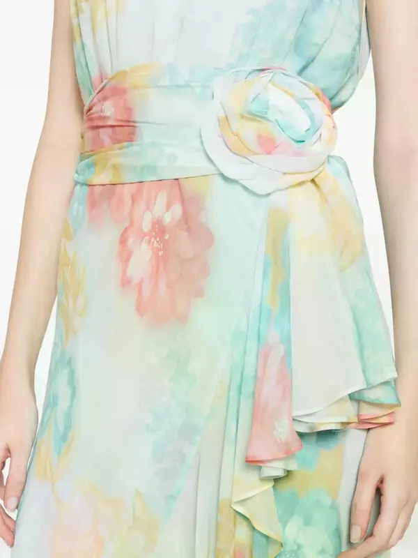 Marella Floral Print Ruffled Dress