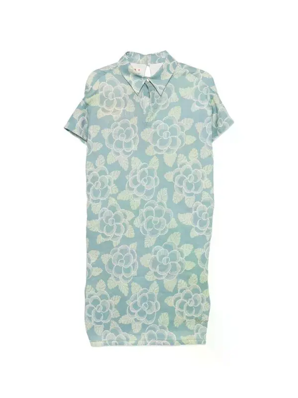 Marni Floral Collar Shirt Dress