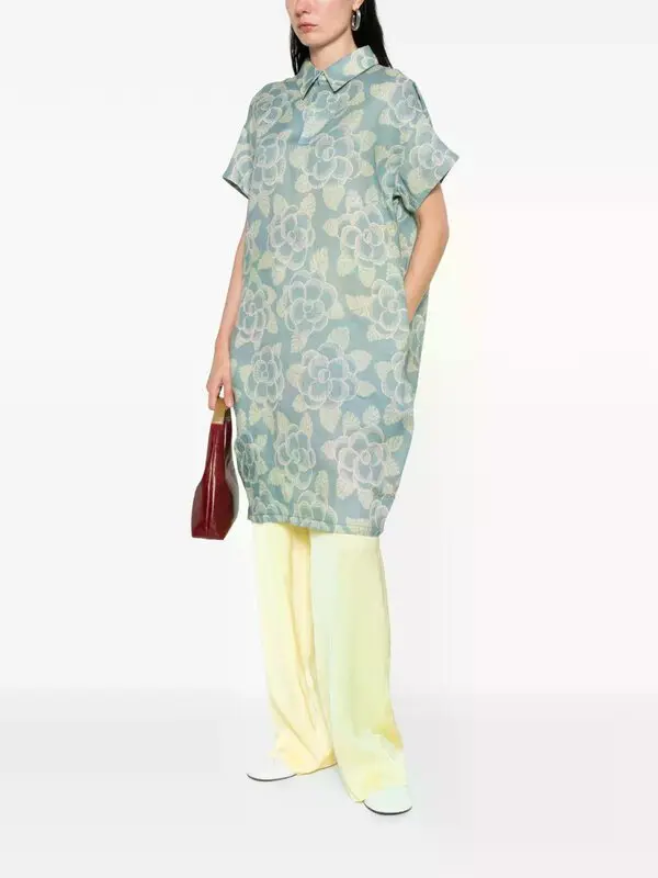 Marni Floral Collar Shirt Dress