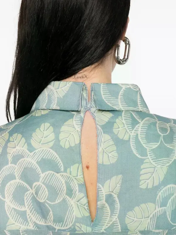 Marni Floral Collar Shirt Dress