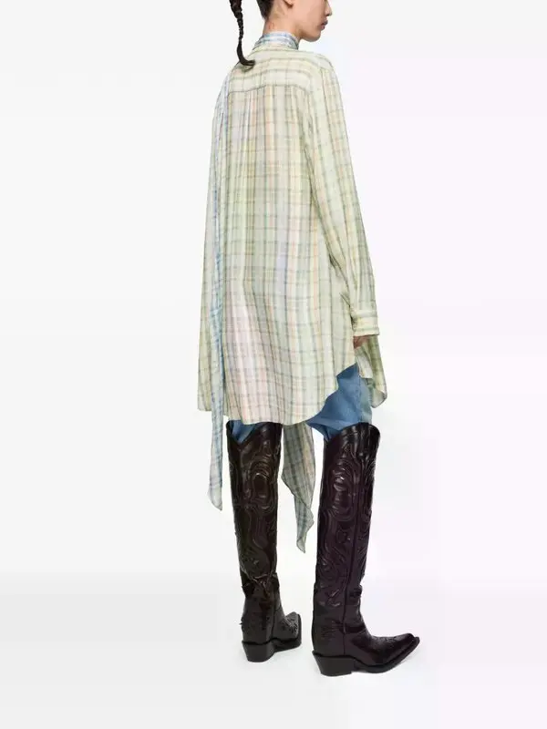 Acne Studios Plaid Asymmetric Shirt - Neutrals