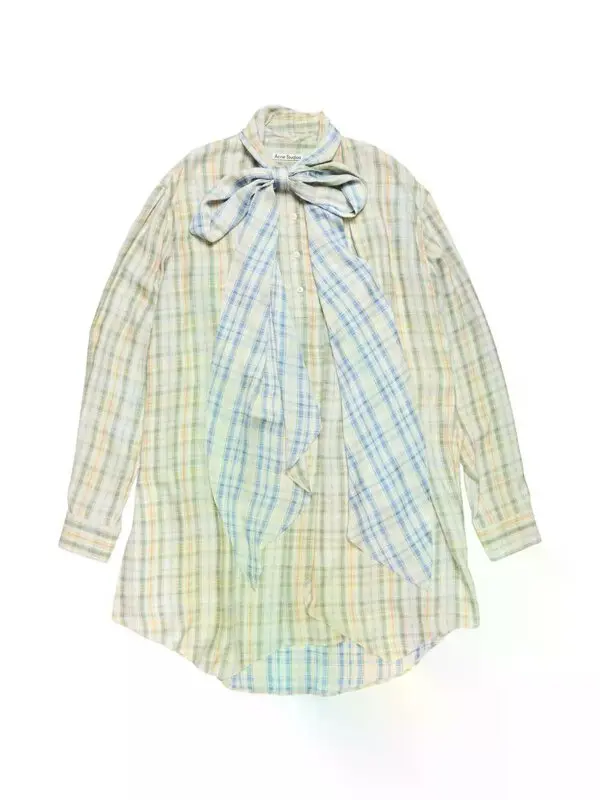 Acne Studios Plaid Asymmetric Shirt - Neutrals