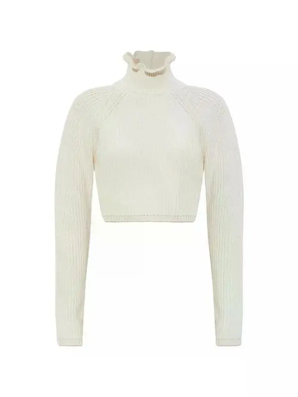 Max Mara Ruffled-neck Sweater - Neutrals