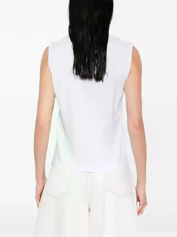 BLUGIRL Embroidered V-neck Top - White