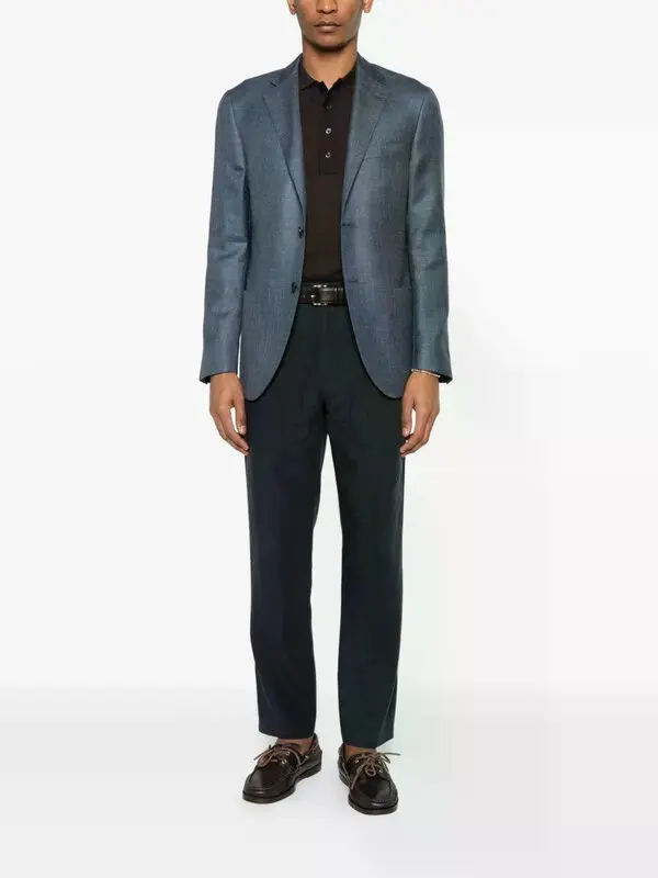 Herno Button Pleated Trousers - Blue