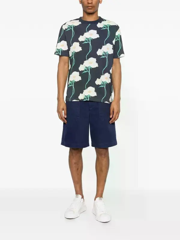 Kenzo Archive Rose Cotton T-shirt - Blue