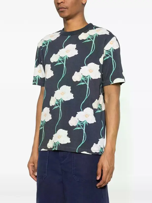 Kenzo Archive Rose Cotton T-shirt - Blue