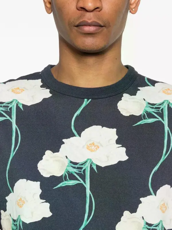 Kenzo Archive Rose Cotton T-shirt - Blue