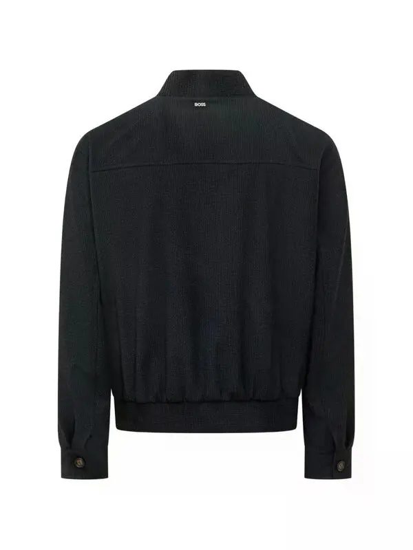 BOSS Textured Zip Jacket - Blue