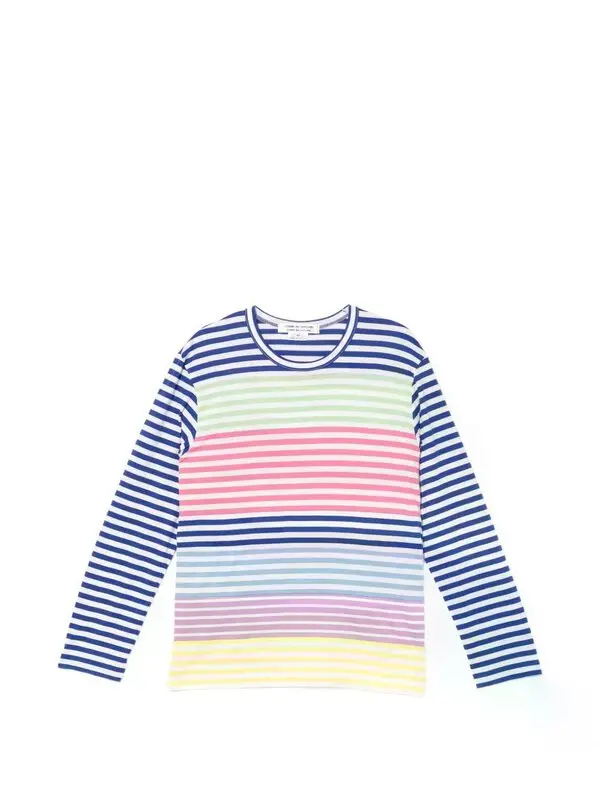 Comme Des Garçons Striped Long-sleeve Top - Blue
