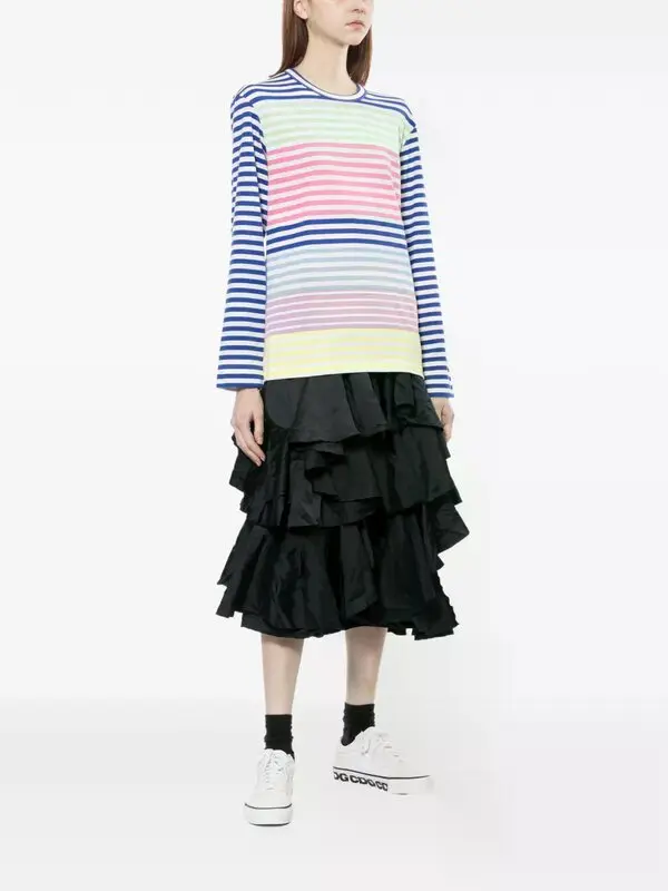 Comme Des Garçons Striped Long-sleeve Top - Blue