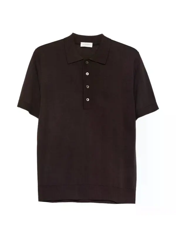 PAOLO PECORA Buttoned Polo Shirt - Brown