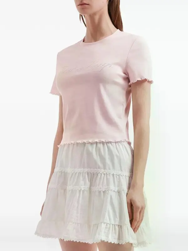 TOUT A COUP Ruffled T-shirt - Pink