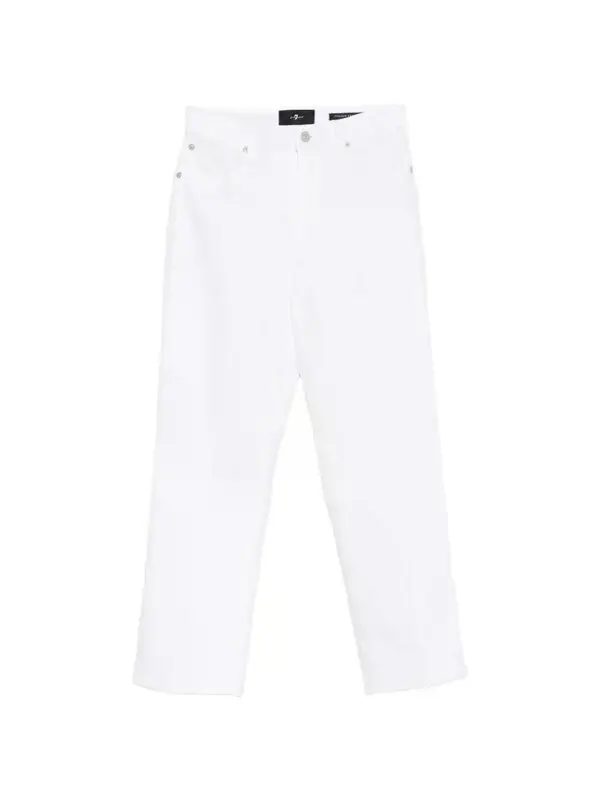 7 For All Mankind Cotton Trousers - Neutrals