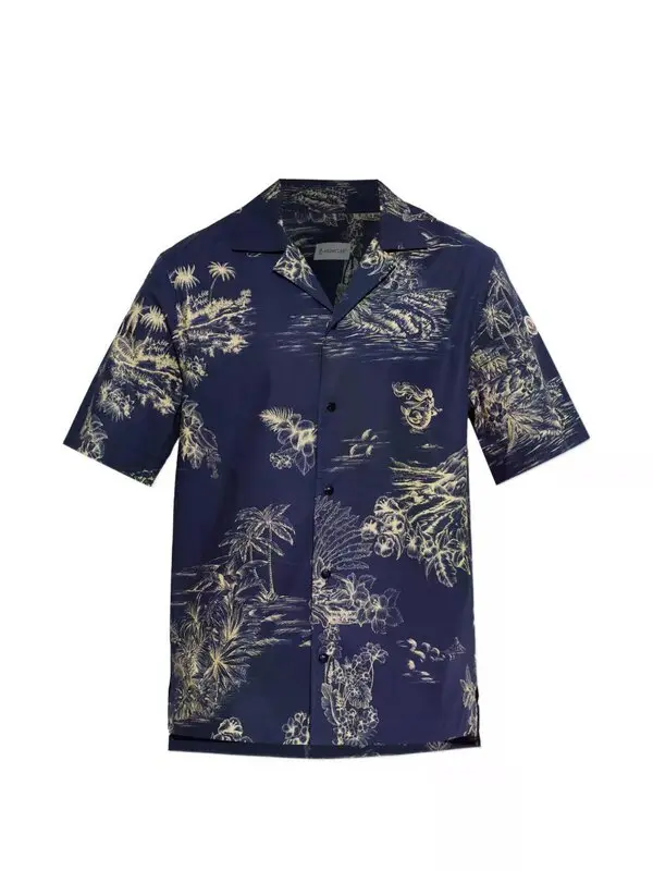 Moncler Island-print Shirt - Blue