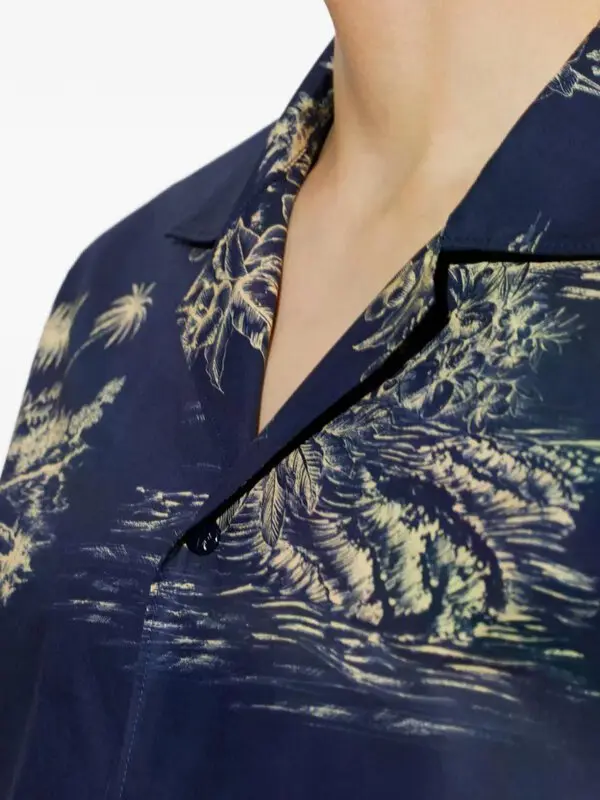 Moncler Island-print Shirt - Blue
