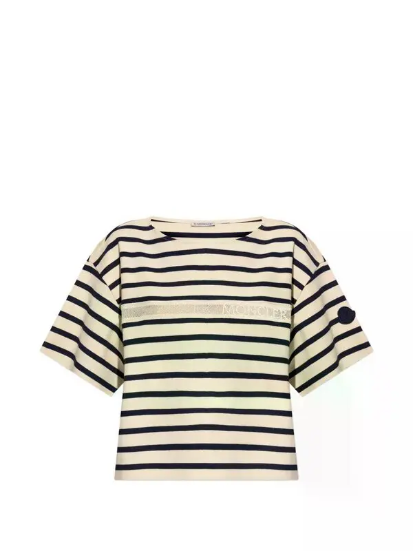Moncler Striped Logo-print T-shirt