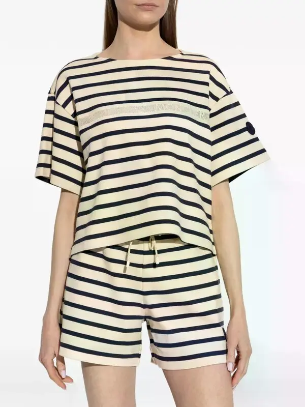 Moncler Striped Logo-print T-shirt