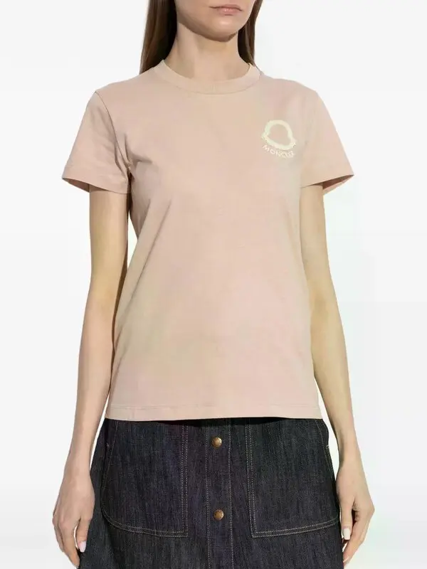 Moncler Logo Appliqué T-shirt - Pink
