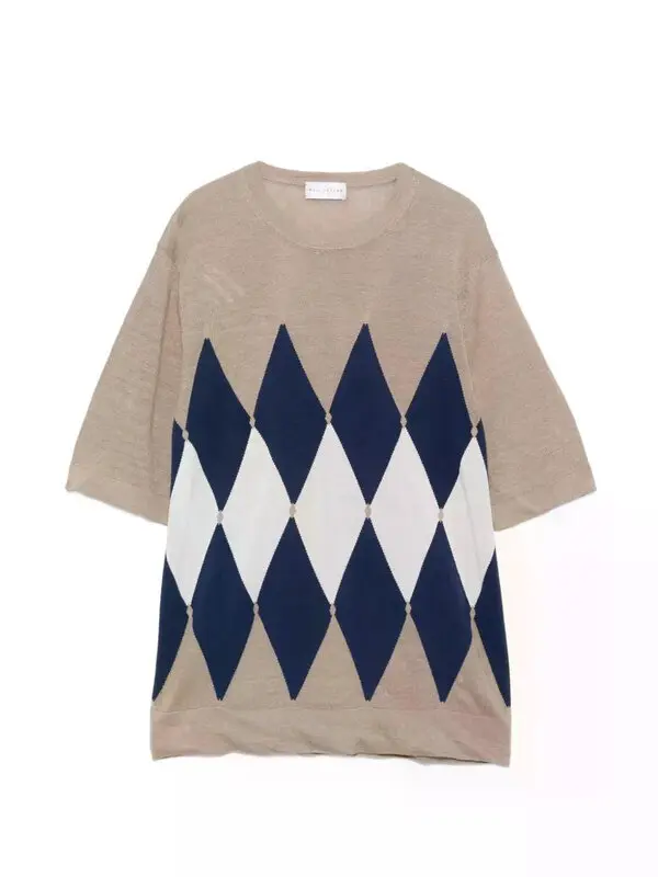 BALLANTYNE Argyle-pattern T-shirt - Neutrals