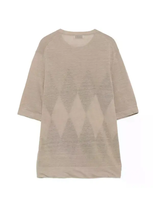 BALLANTYNE Argyle-pattern T-shirt - Neutrals