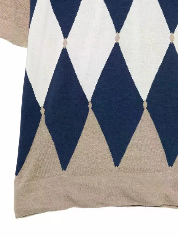 BALLANTYNE Argyle-pattern T-shirt - Neutrals