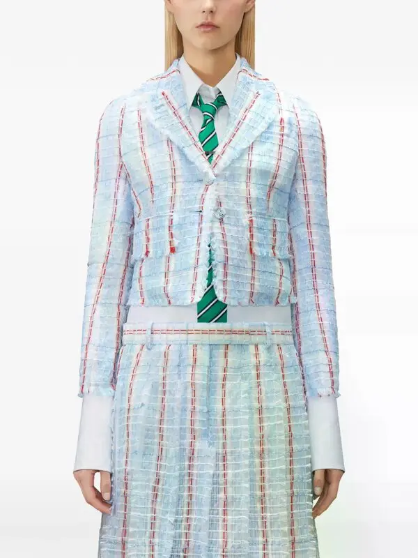 Thom Browne Striped Tweed Cropped Jacket