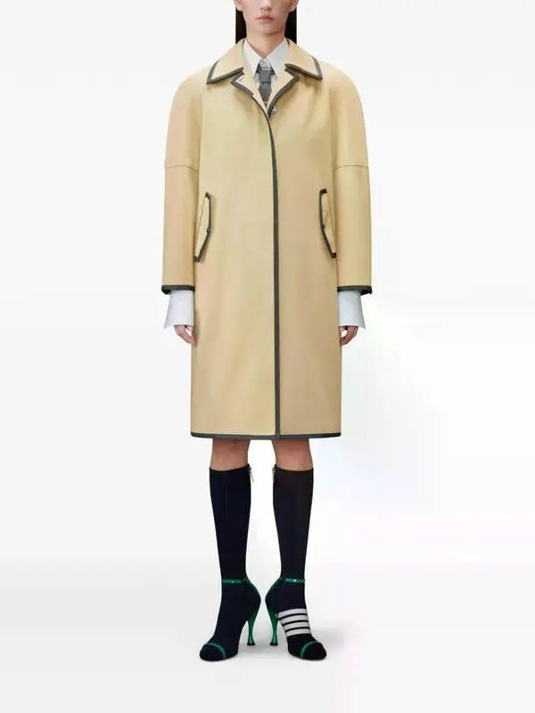 Thom Browne Raglan Coat With Tricolour Grosgrain Loop