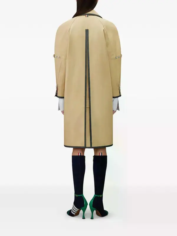 Thom Browne Raglan Coat With Tricolour Grosgrain Loop