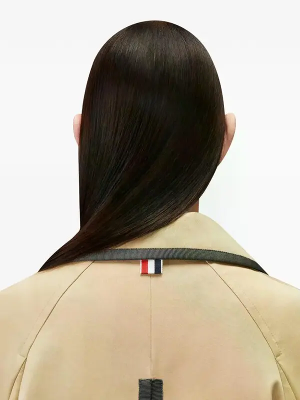 Thom Browne Raglan Coat With Tricolour Grosgrain Loop