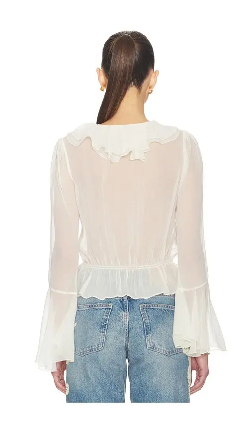 Tularosa Isola Blouse A Sheer Silk Statement Piece - Ivory