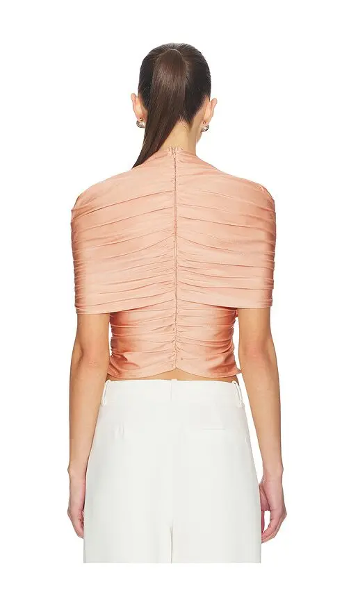 Lapointe Mock Neck Ruched Top - Rose