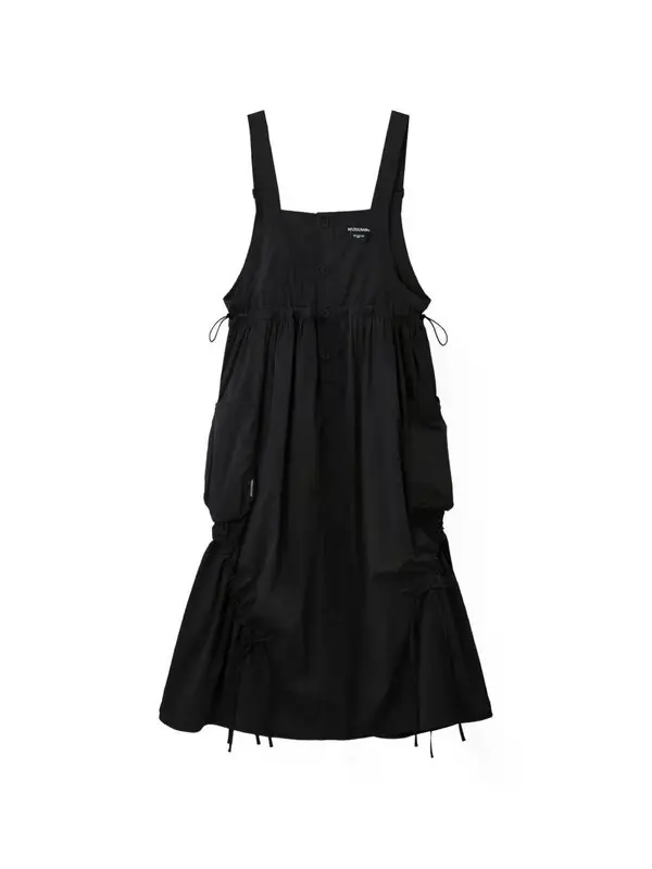 MUSIUM DIV. Gathered Pinafore Dress - Black