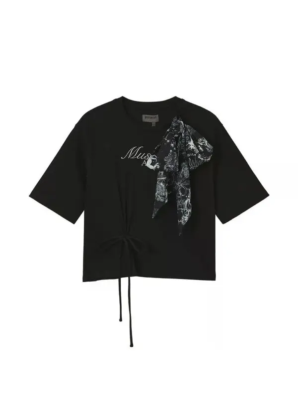 MUSIUM DIV. Bow-detail T-shirt - Black