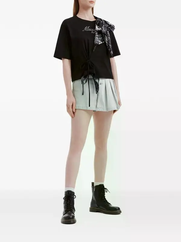 MUSIUM DIV. Bow-detail T-shirt - Black