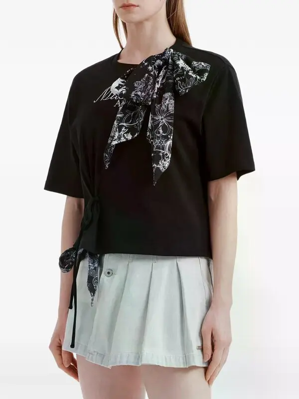 MUSIUM DIV. Bow-detail T-shirt - Black