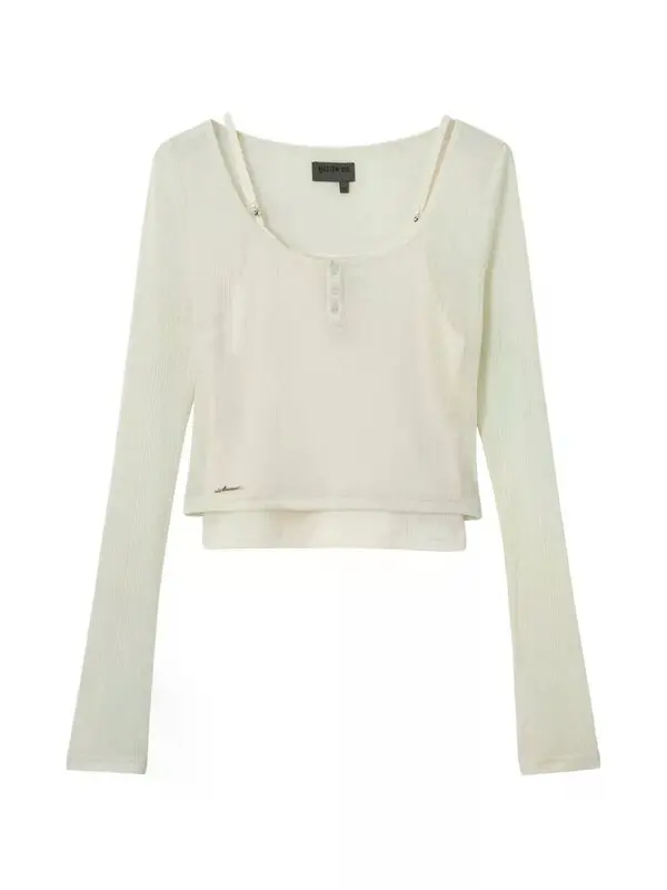 MUSIUM DIV. Button Ribbed Sleeveless Top