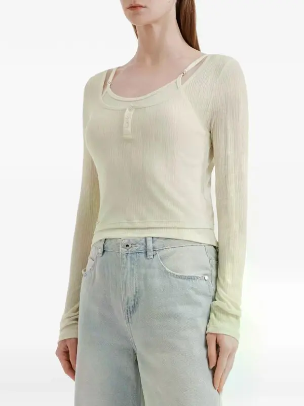 MUSIUM DIV. Button Ribbed Sleeveless Top