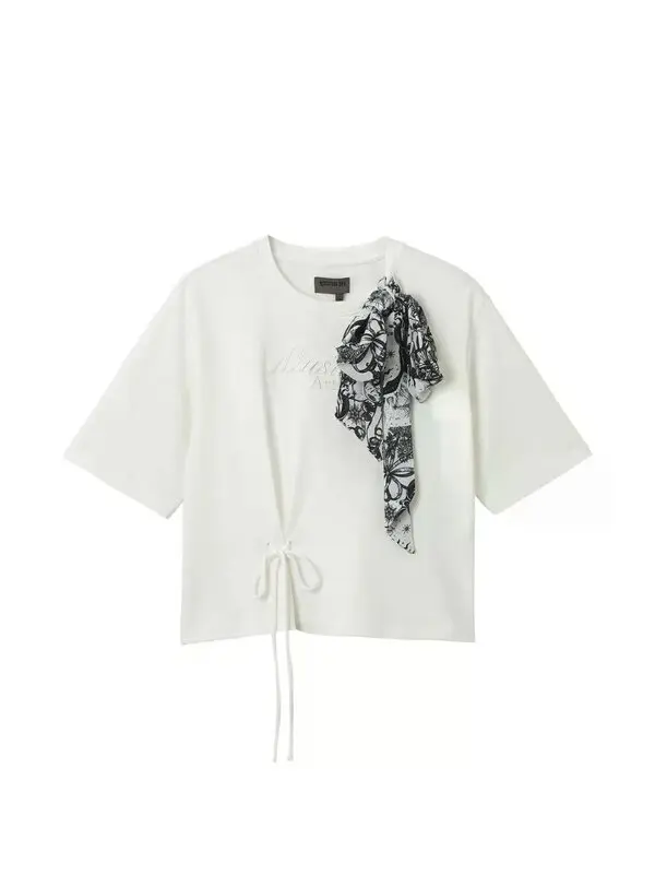 MUSIUM DIV. Tie-detail T-shirt - Neutrals