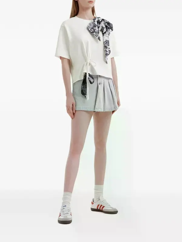 MUSIUM DIV. Tie-detail T-shirt - Neutrals